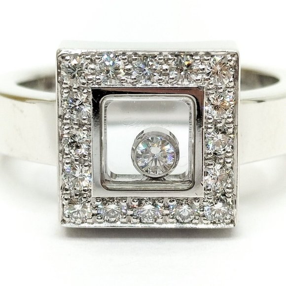 Chopard | Jewelry | Chopard Happy Ring Square Floating Diamond Ring 8k ...